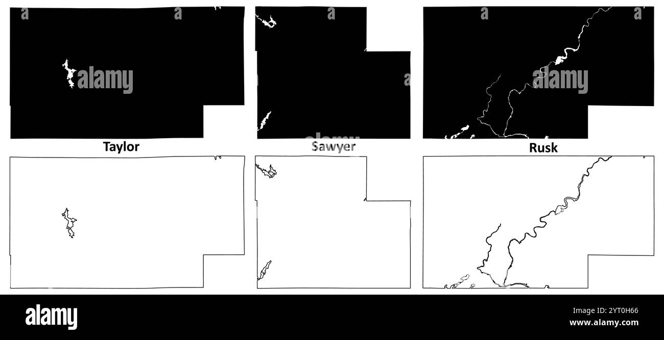 Sawyer, Taylor and Rusk County, State of Wisconsin (U.S. county, United ...