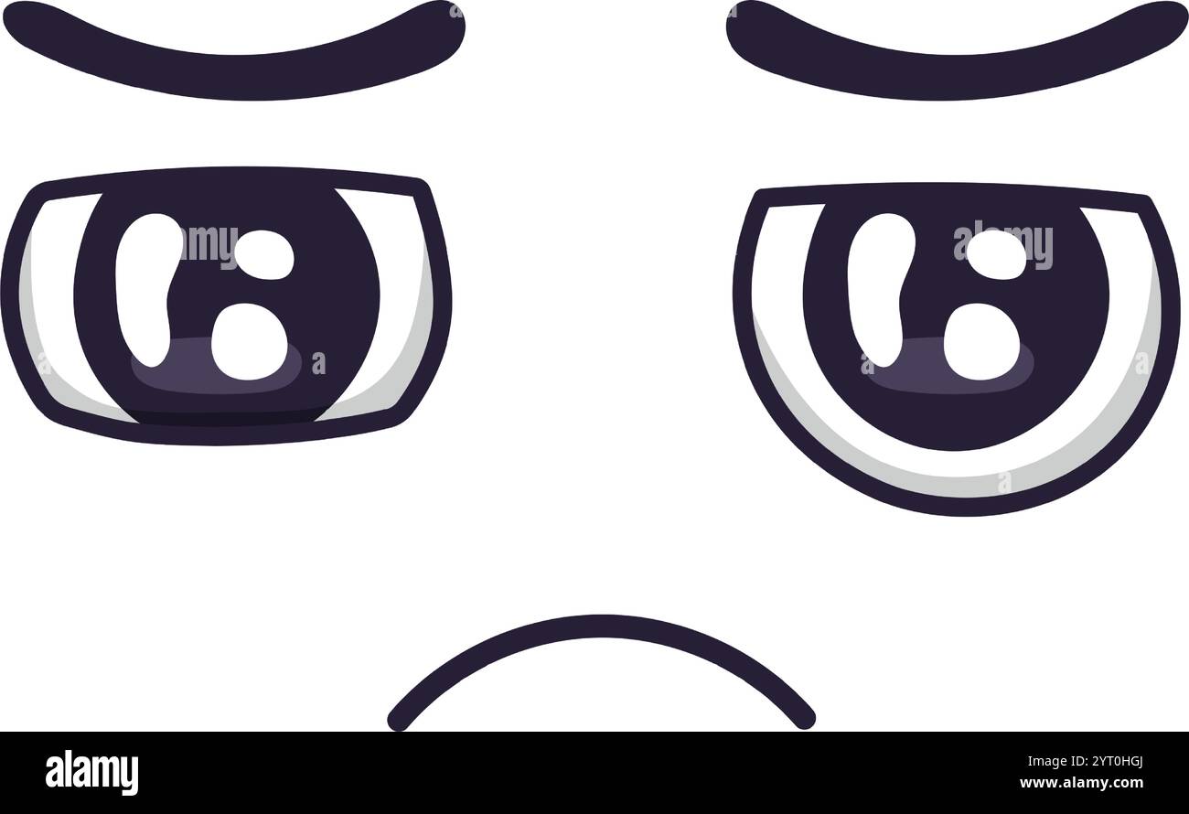 Simple, expressive cartoon face with raised eyebrows, downturned mouth ...