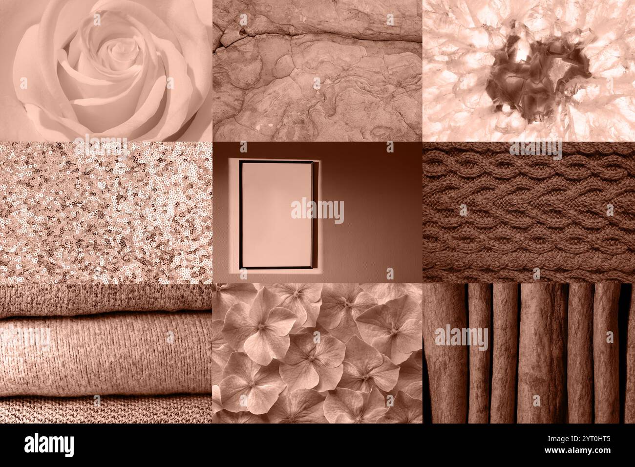 Color of 2025 year collage with different textures natural and design ...