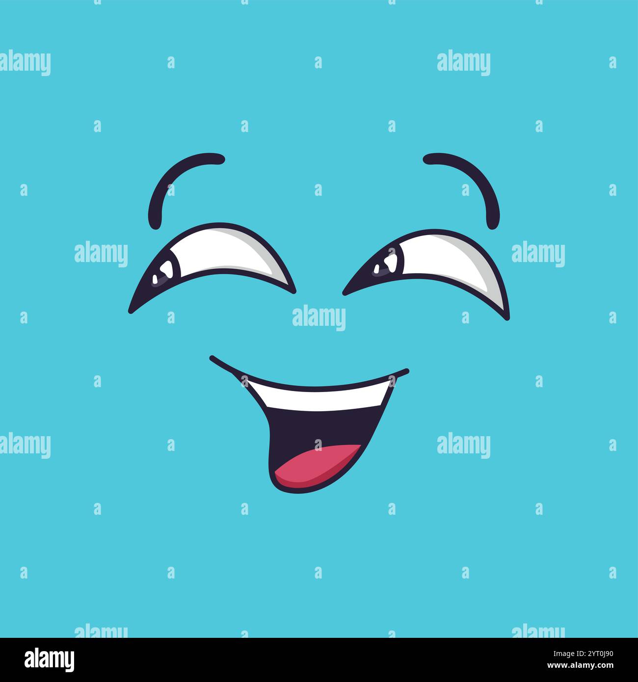Cartoon face expressing happiness and fun, showing a cheerful mood with ...