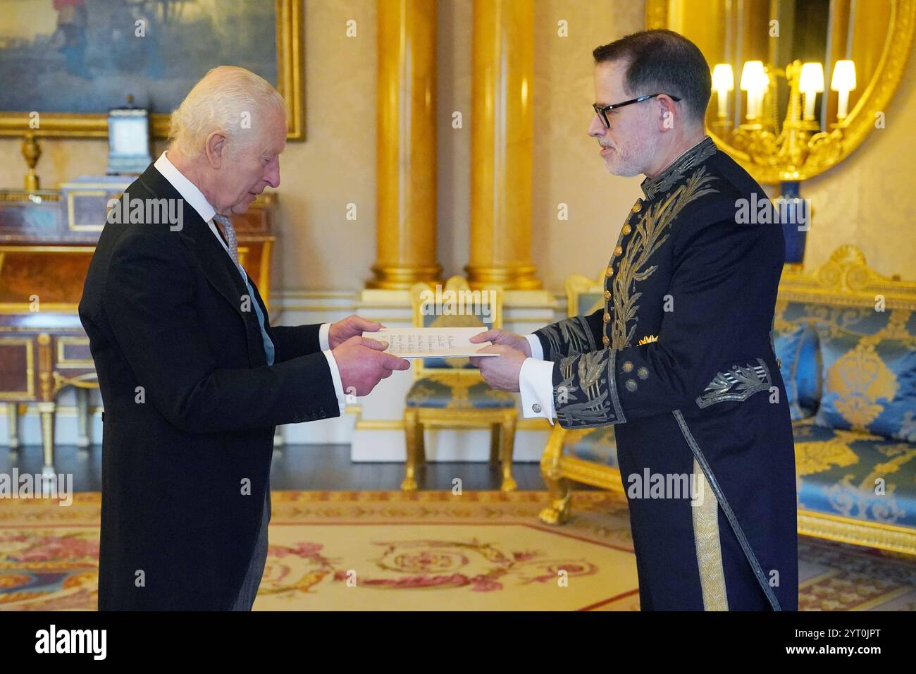 King Charles III holds an audience with His Excellency Mr. Ignacio ...