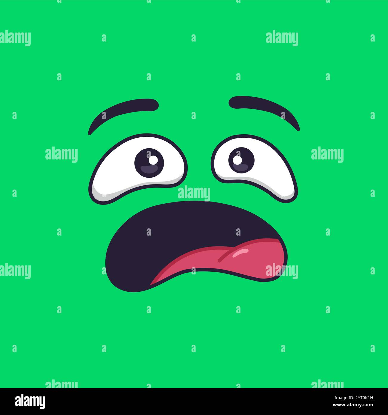 Cartoon face expressing fear and surprise with wide open eyes and mouth ...