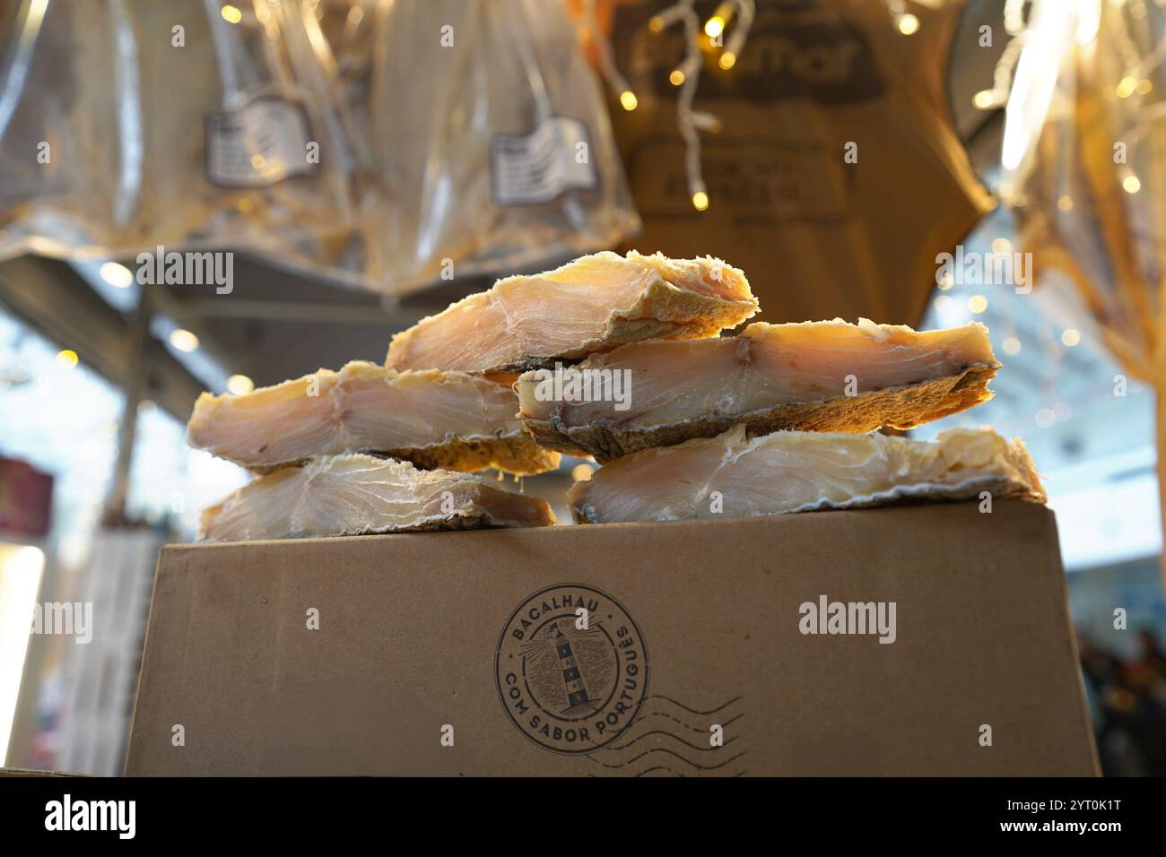 Portuguese Culinary Heritage Cod on the market stall Stock Photo - Alamy