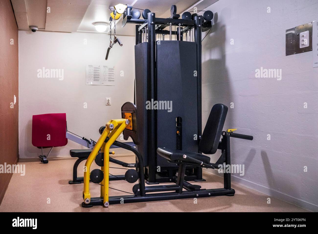 A view of the training room on the second floor, at Ringerike prison in ...