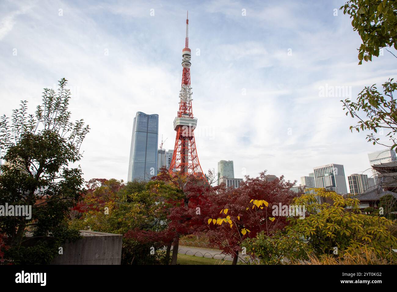 The 332.9 meter tall Tokyo Tower, officially Japan Radio Tower, a ...