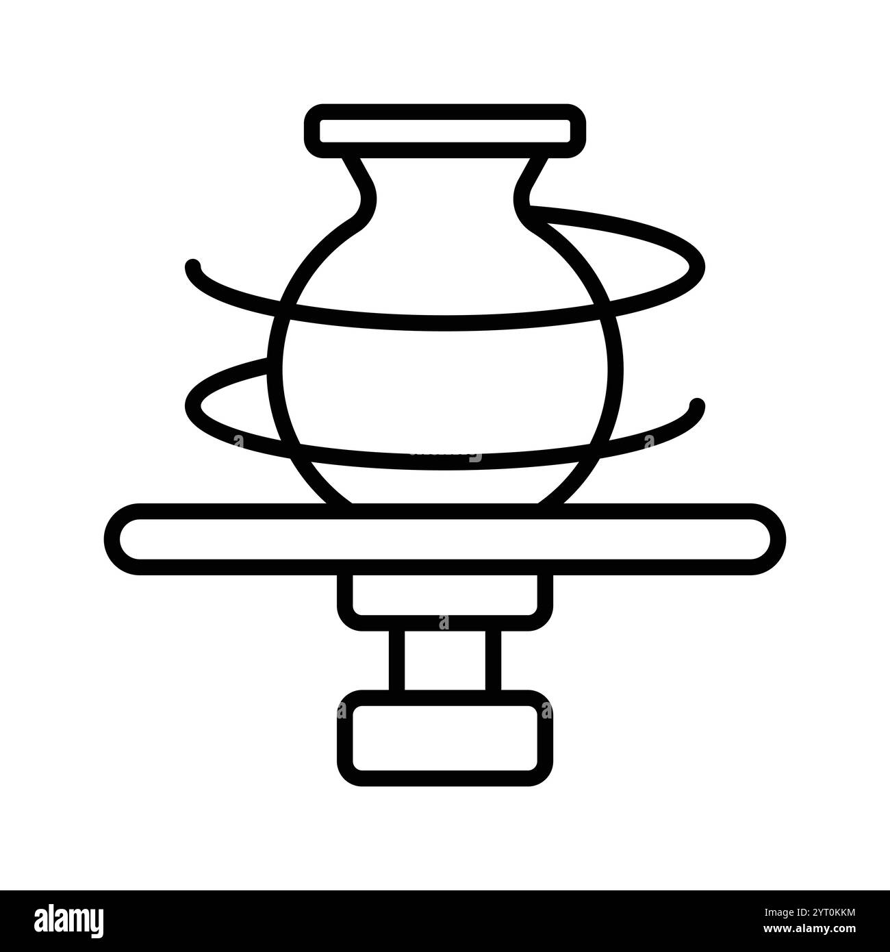 Clay crafting vector design in modern style, making pottery with rotary ...
