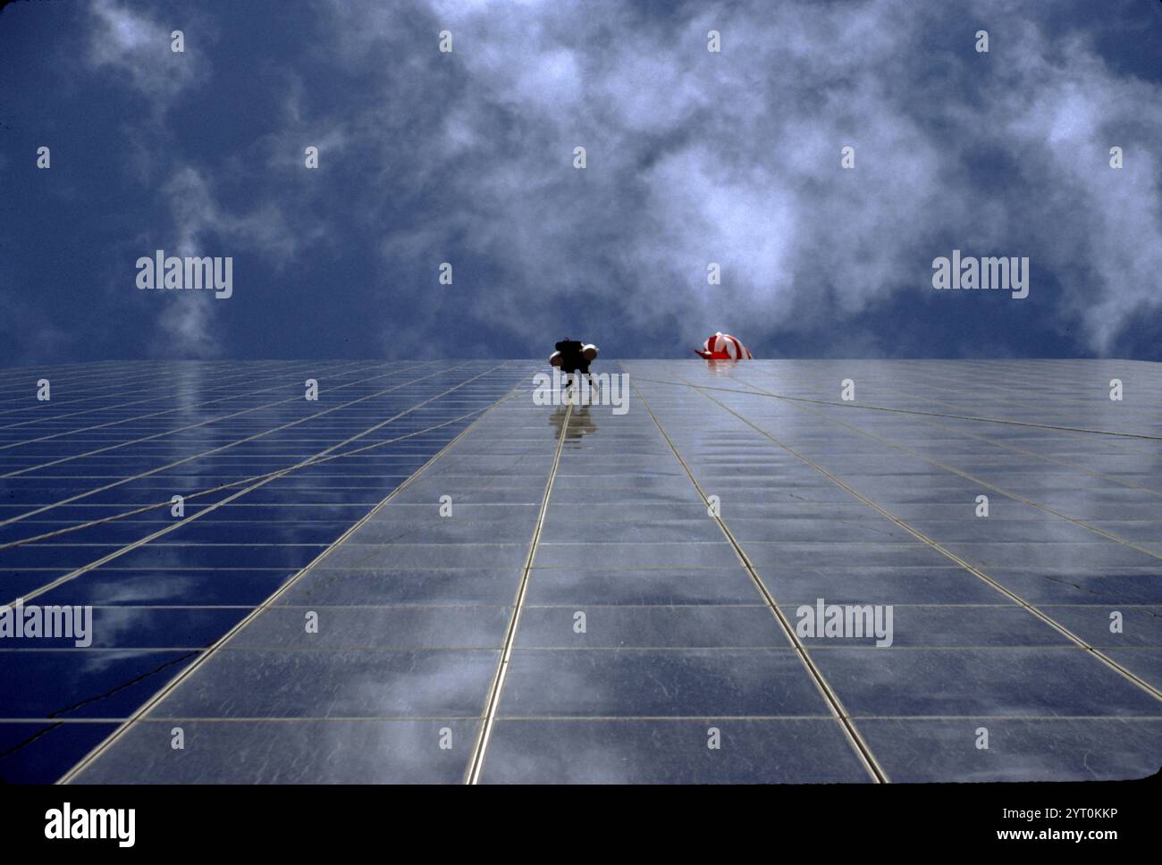 California USA. 1983.Skyscraper window washer Stock Photo - Alamy