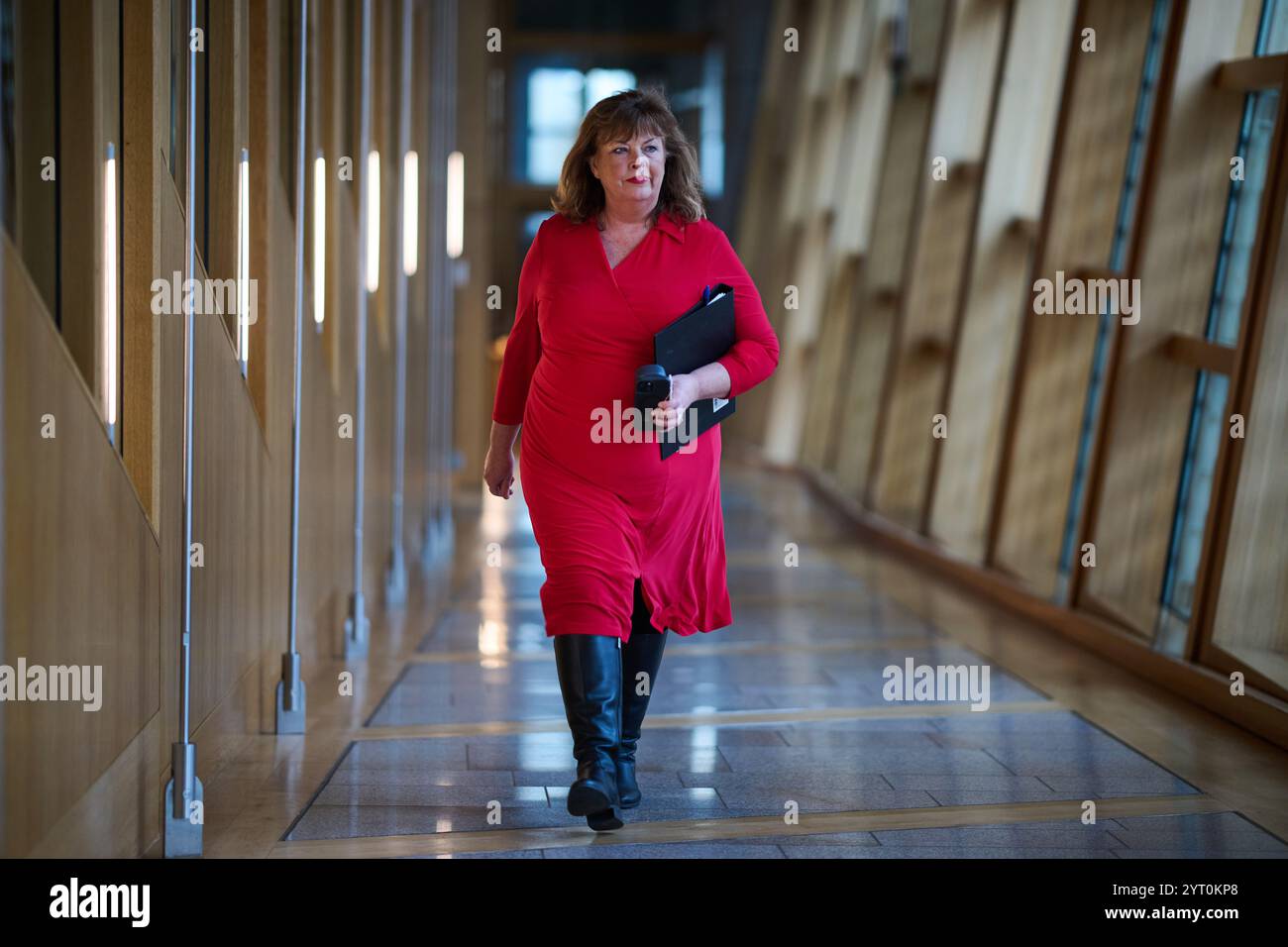 Edinburgh Scotland, UK 05 December 2024. Cabinet Secretary for Transport Fiona Hyslop MSP at the ...