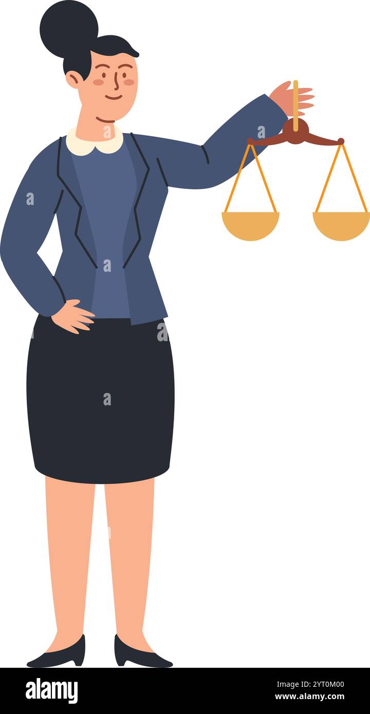 judge woman holding balance Stock Vector Image & Art - Alamy