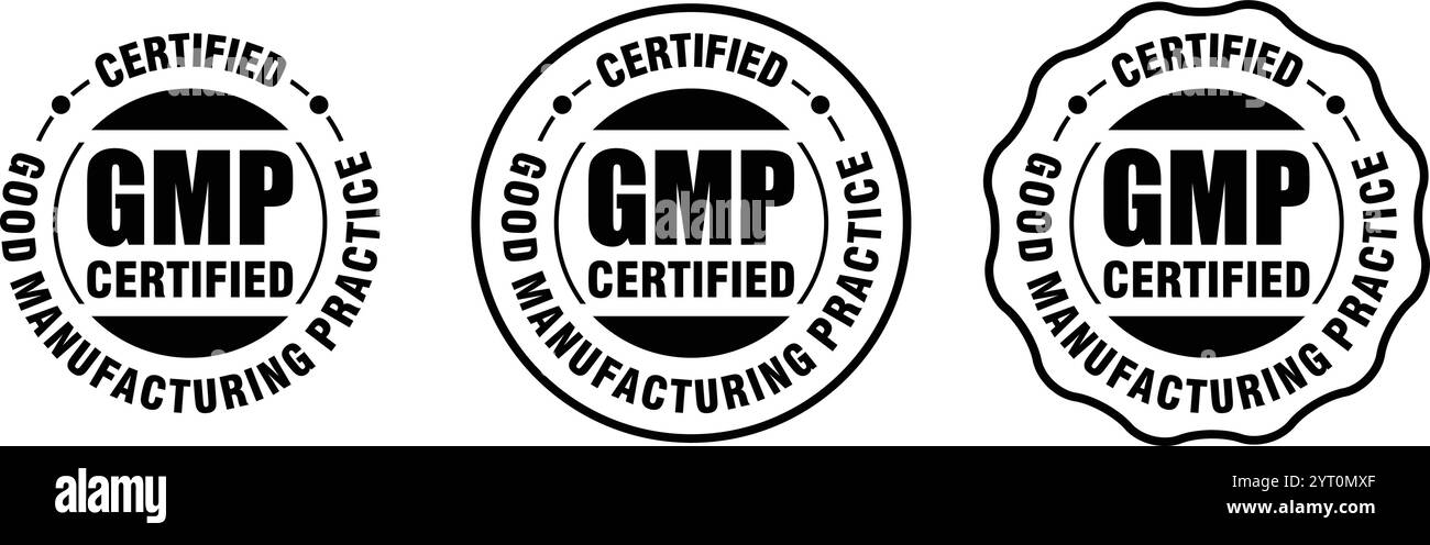 GMP(Good manufacturing practice) certified vector line illustration Stock Vector Image & Art - Alamy