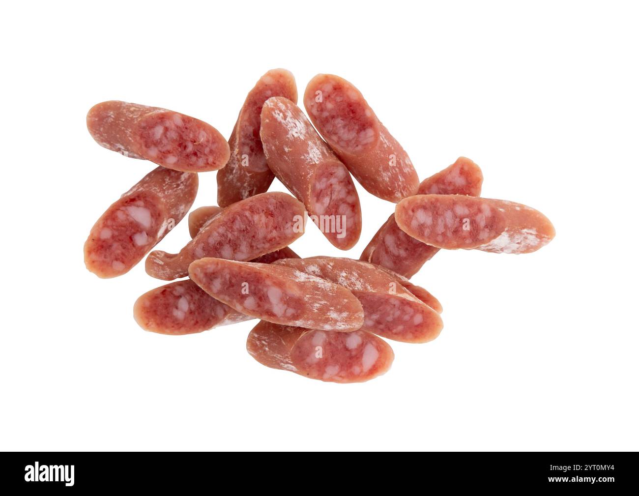 dried pork salami sticks isolated on white background with clipping ...