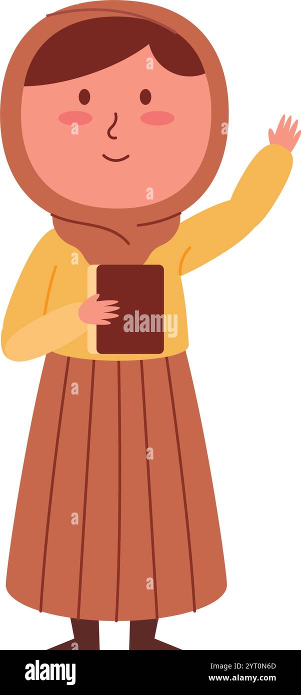 muslim cute girl character Stock Vector Image & Art - Alamy