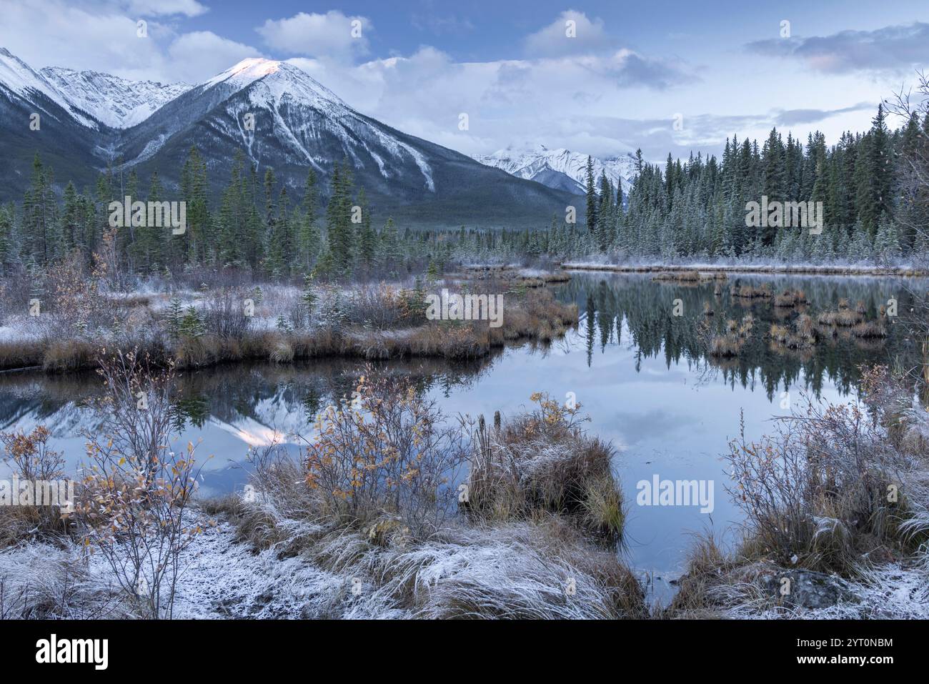 Chill morning at Vermillion Lakes in the Canadian Rockies, Banff ...