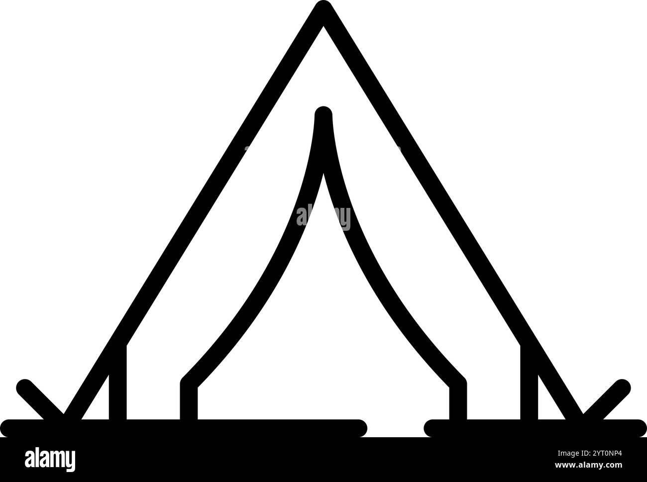 Camping tend line icon. Camp outline vector sign, linear style ...