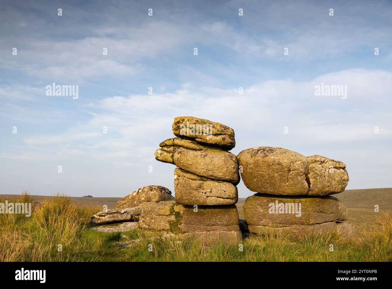 Granite outcrop at Black Tor near Princetown in Dartmoor National Park ...