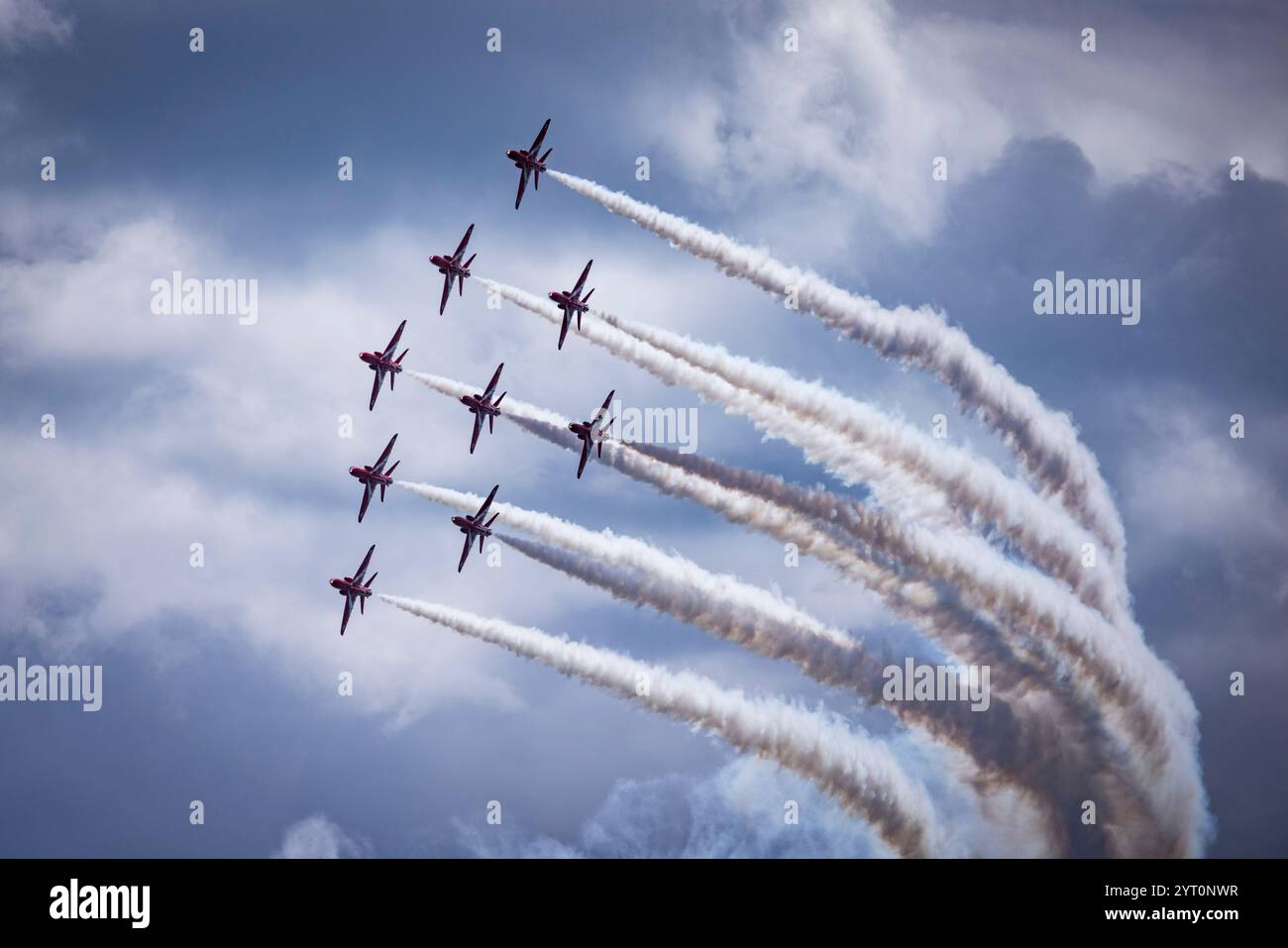 The Red Arrows performing an aerial display at Teignmouth Air Show ...