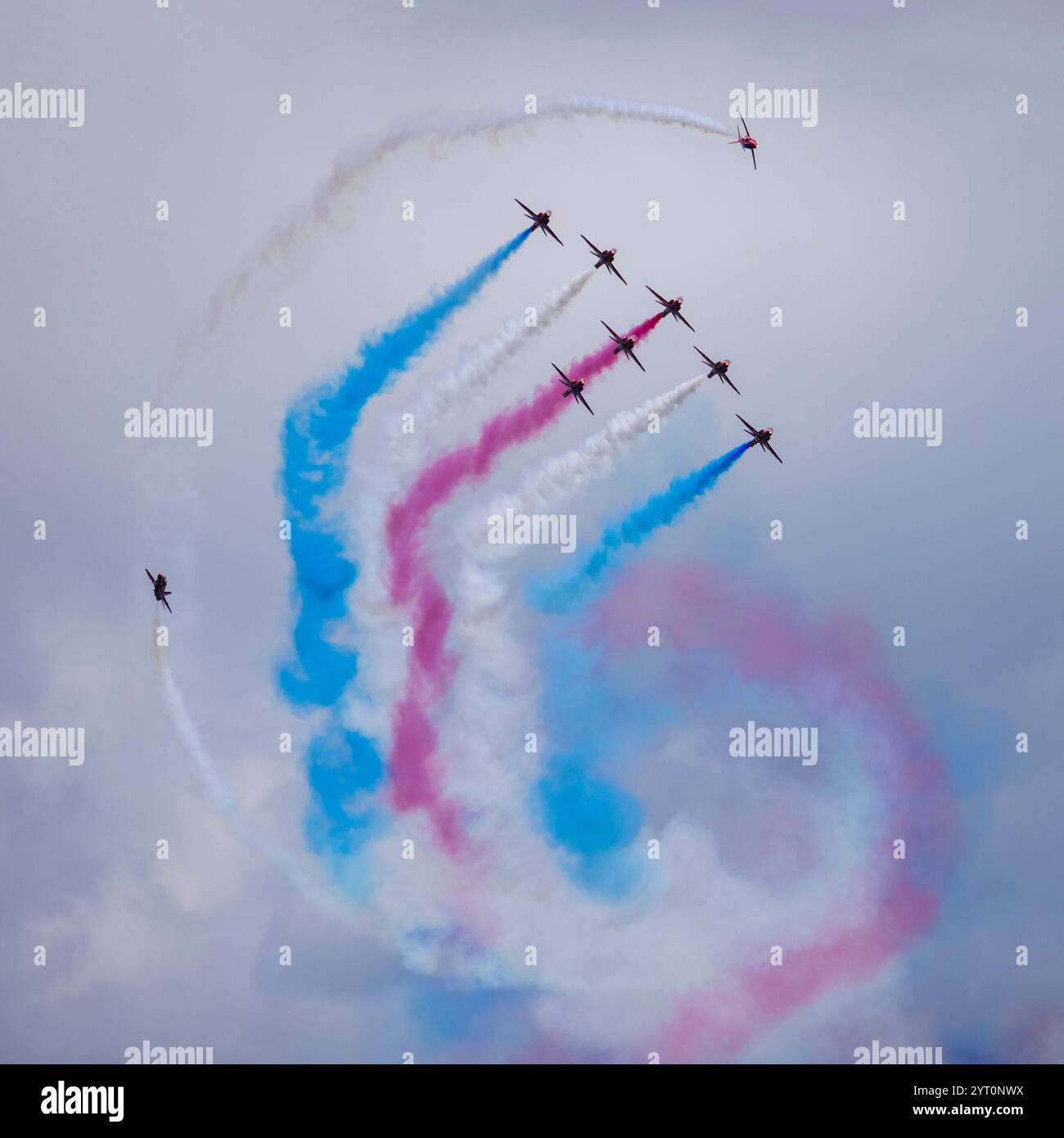 The Red Arrows performing an aerial display at Teignmouth Air Show ...