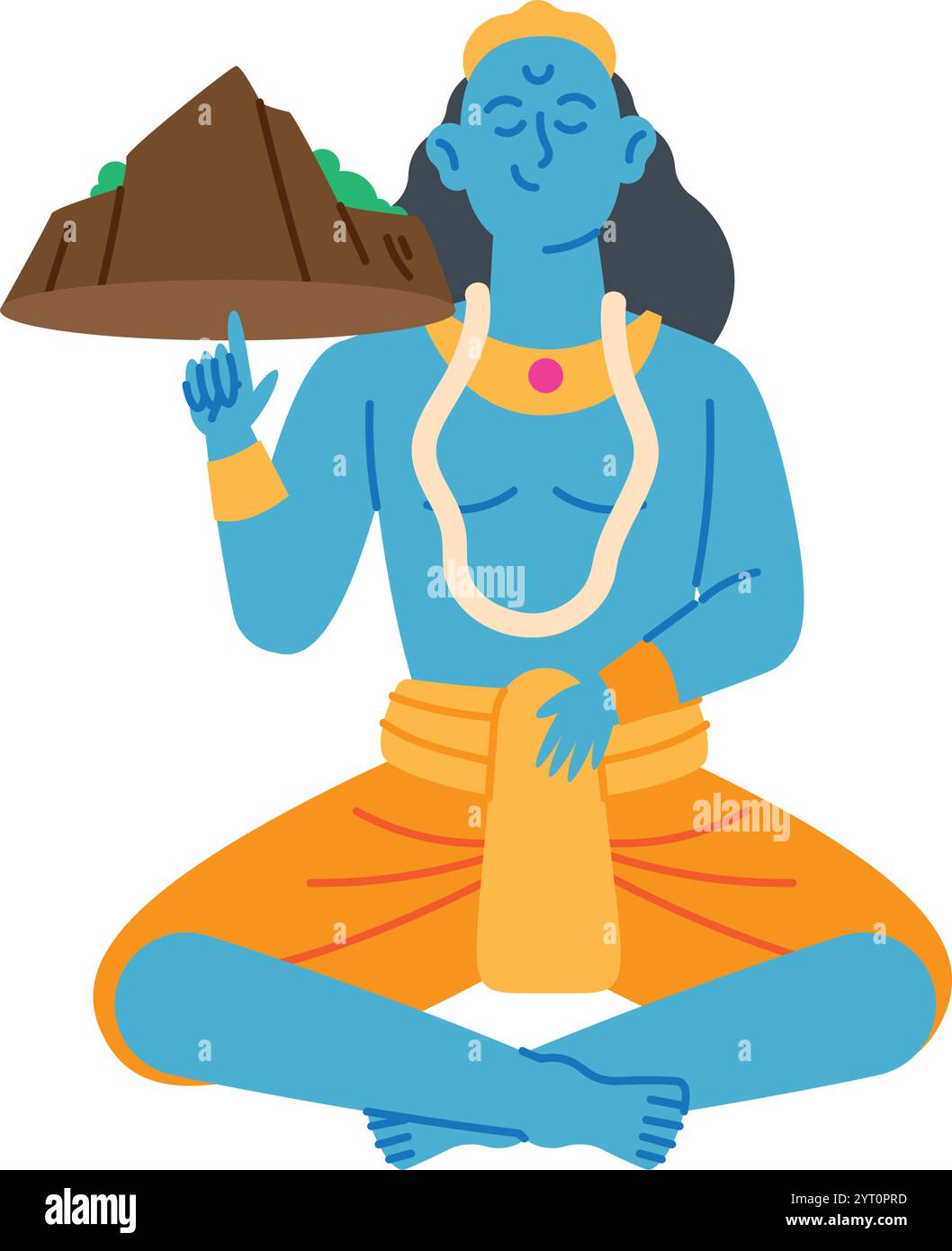hindu god krishna with raised mountain Stock Vector Image & Art - Alamy