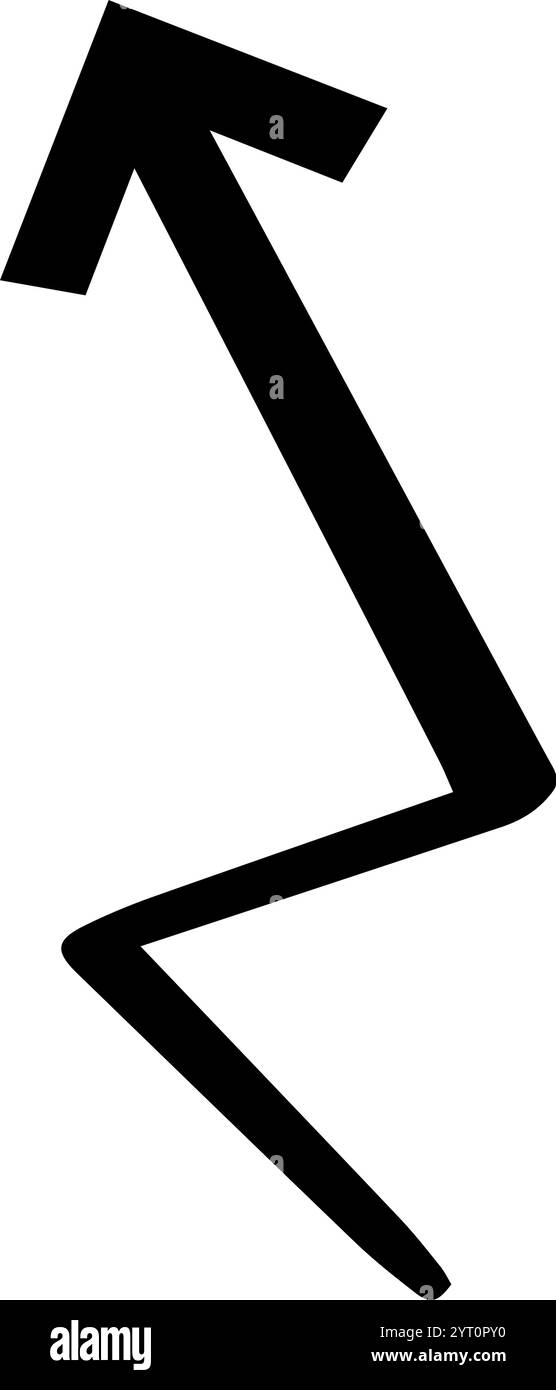 Black hand drawn arrow pointing upwards, symbolizing growth, progress ...