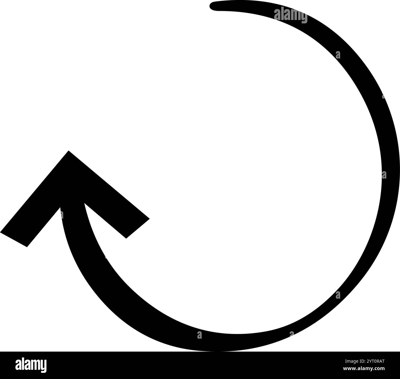 Hand drawn circular arrow creating a continuous loop and pointing upwards, representing concepts ...