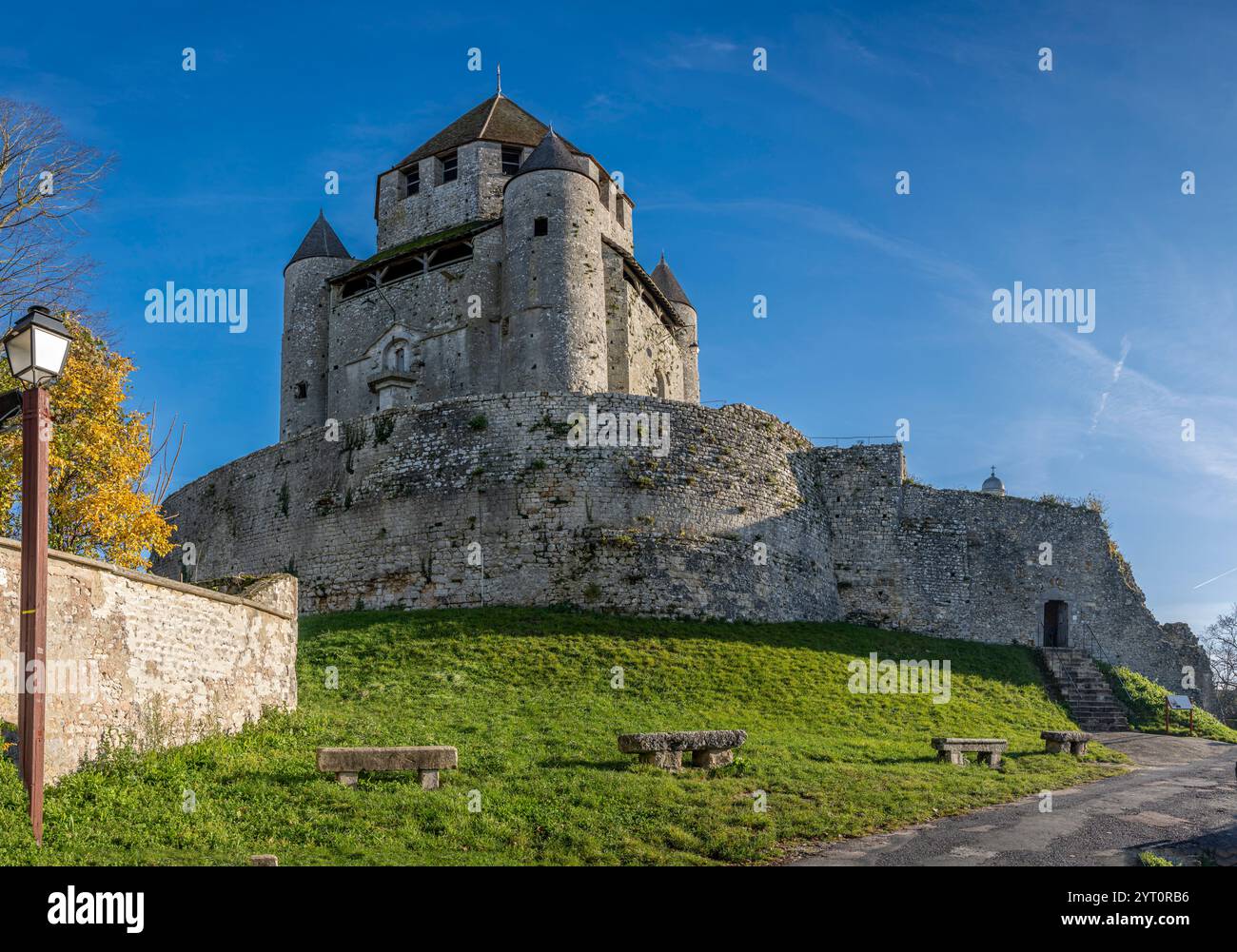 Provins, France - 11 30 2024: Panoramic view of the Caesar Tower in the ...