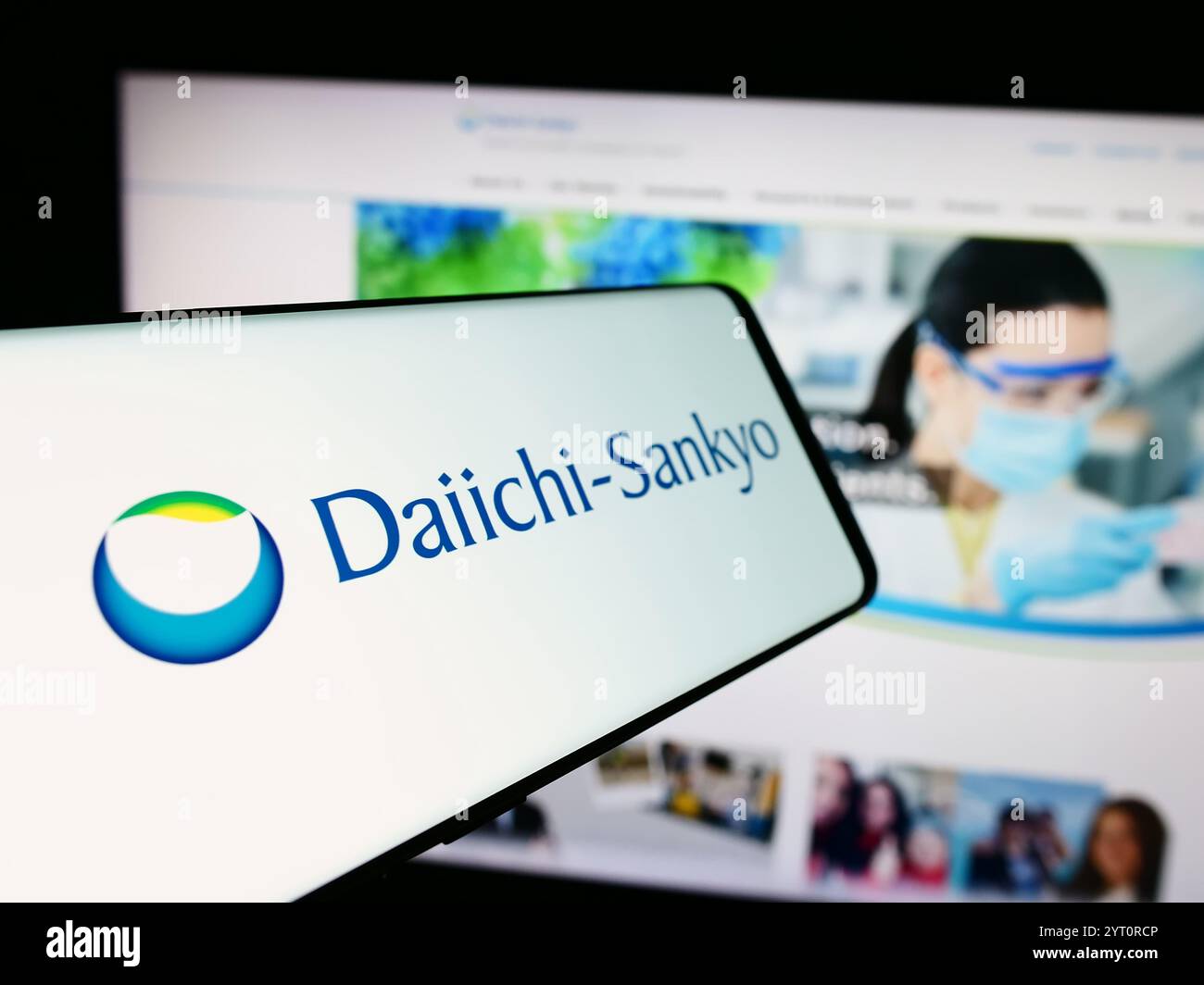 In this photo illustration, a smartphone with the logo of Japanese ...