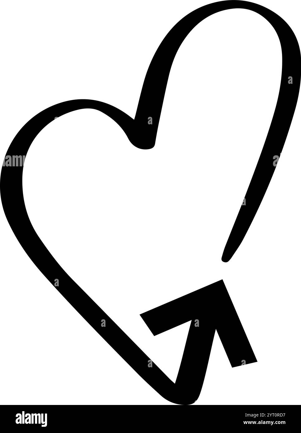 Simple yet expressive illustration featuring a hand drawn heart shape ...