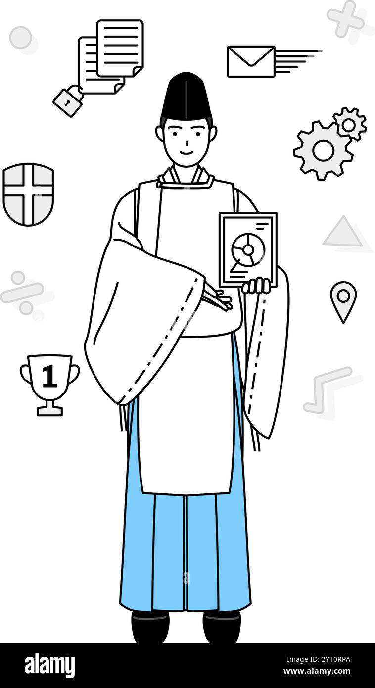 Image of DX, Priest of the shrine, wearing a Eboshi and Kariginu, using ...