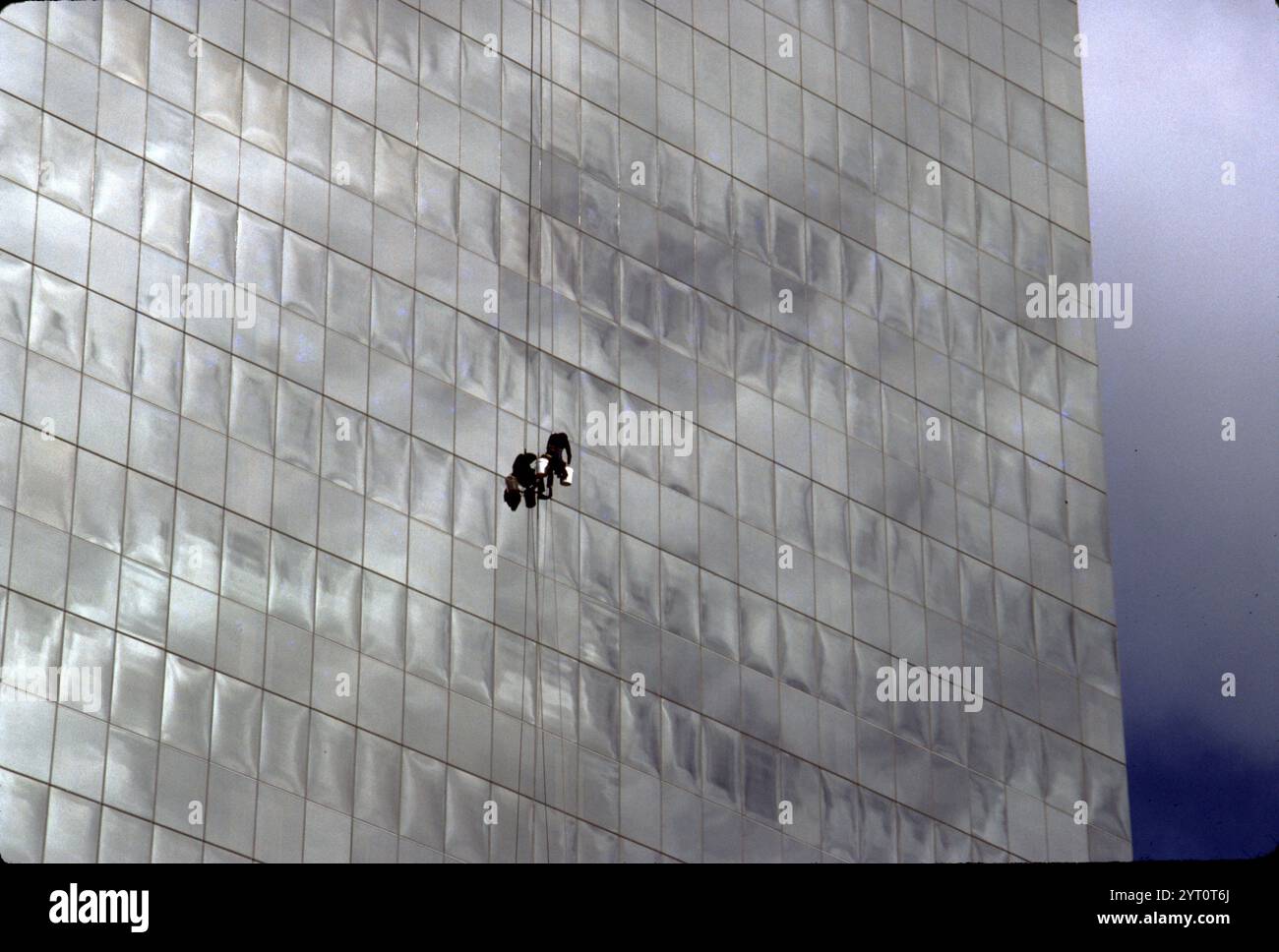 California USA. 1983.Skyscraper window washer Stock Photo - Alamy