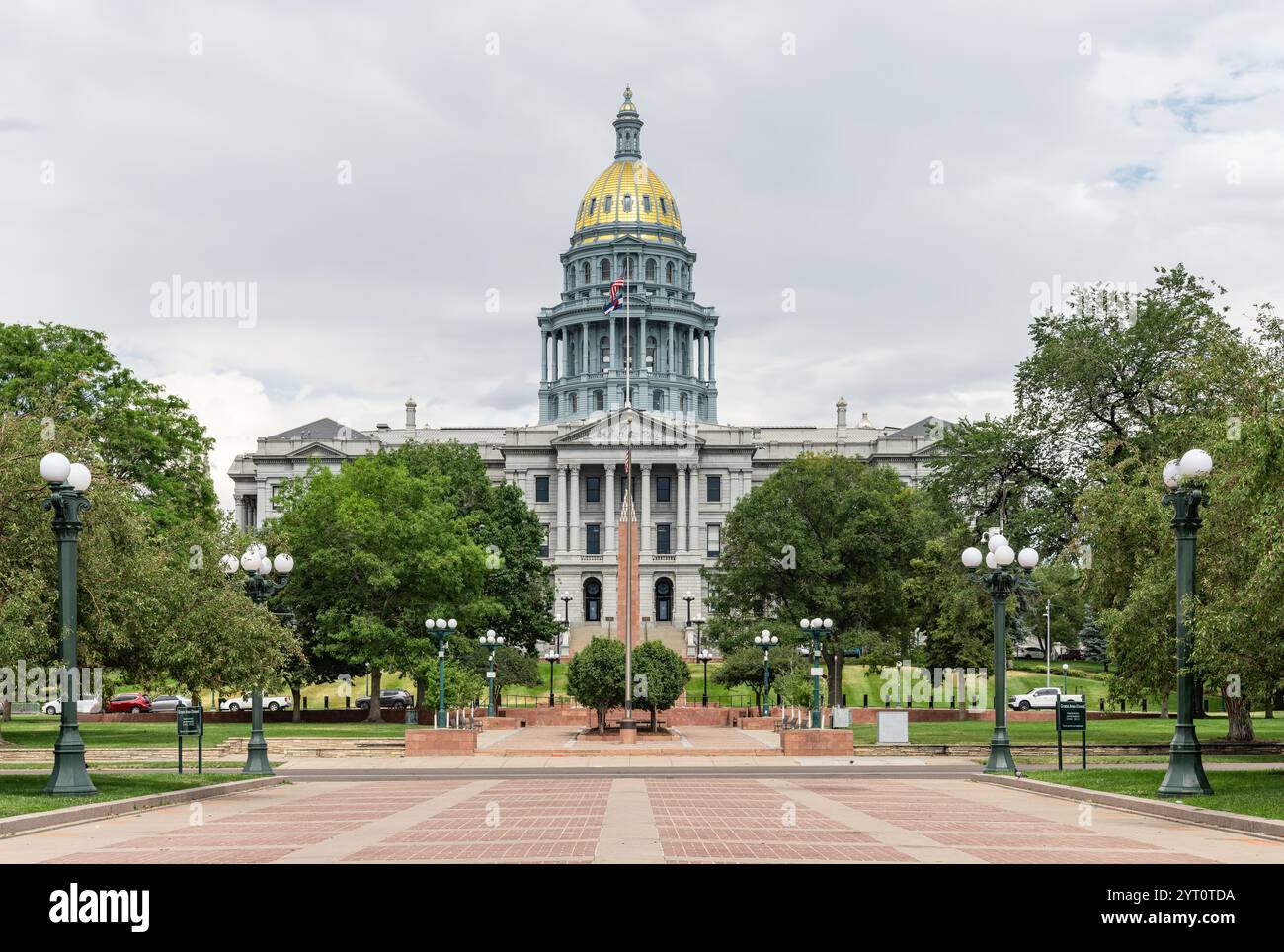 The Colorado State Capitol building from the civic center park, Denver ...