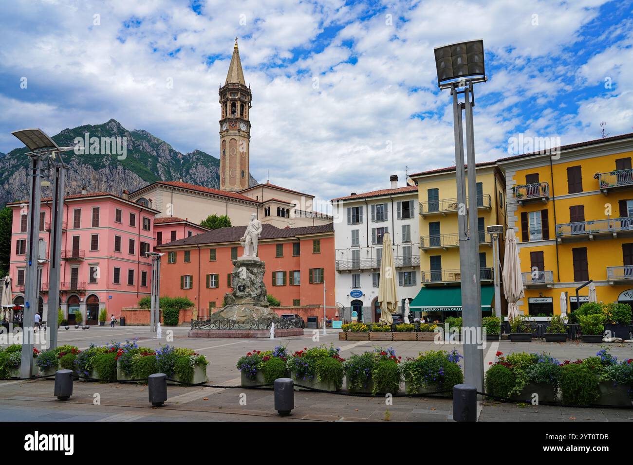 LECCO, ITALY –12 JULY 2024- Street view of Lecco, a town at the end of ...