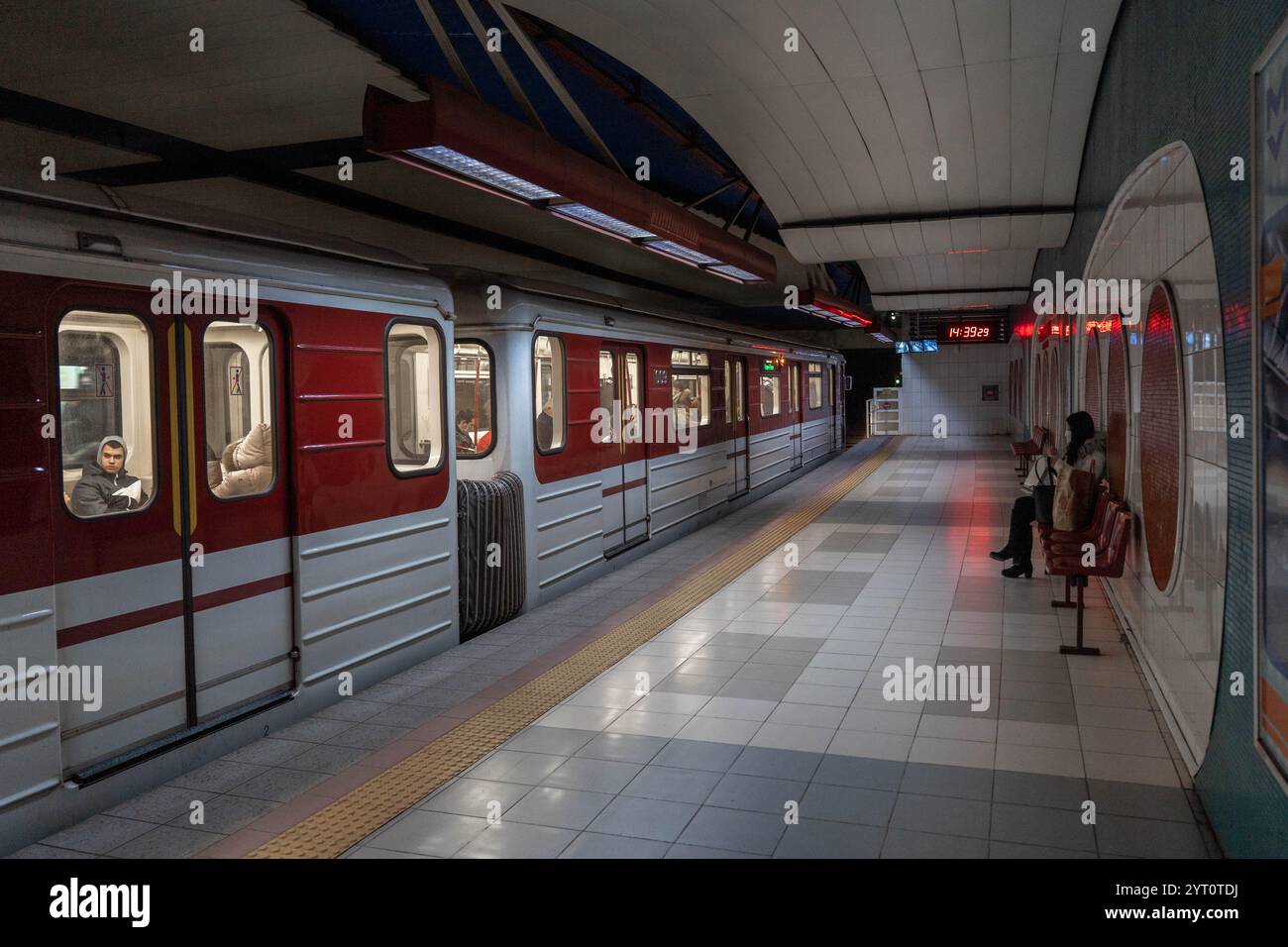 Sofia Metro, Bulgaria, at Joliot-Curie Station features modern tiled ...