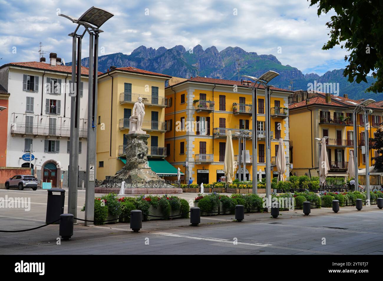 LECCO, ITALY –12 JULY 2024- Street view of Lecco, a town at the end of ...