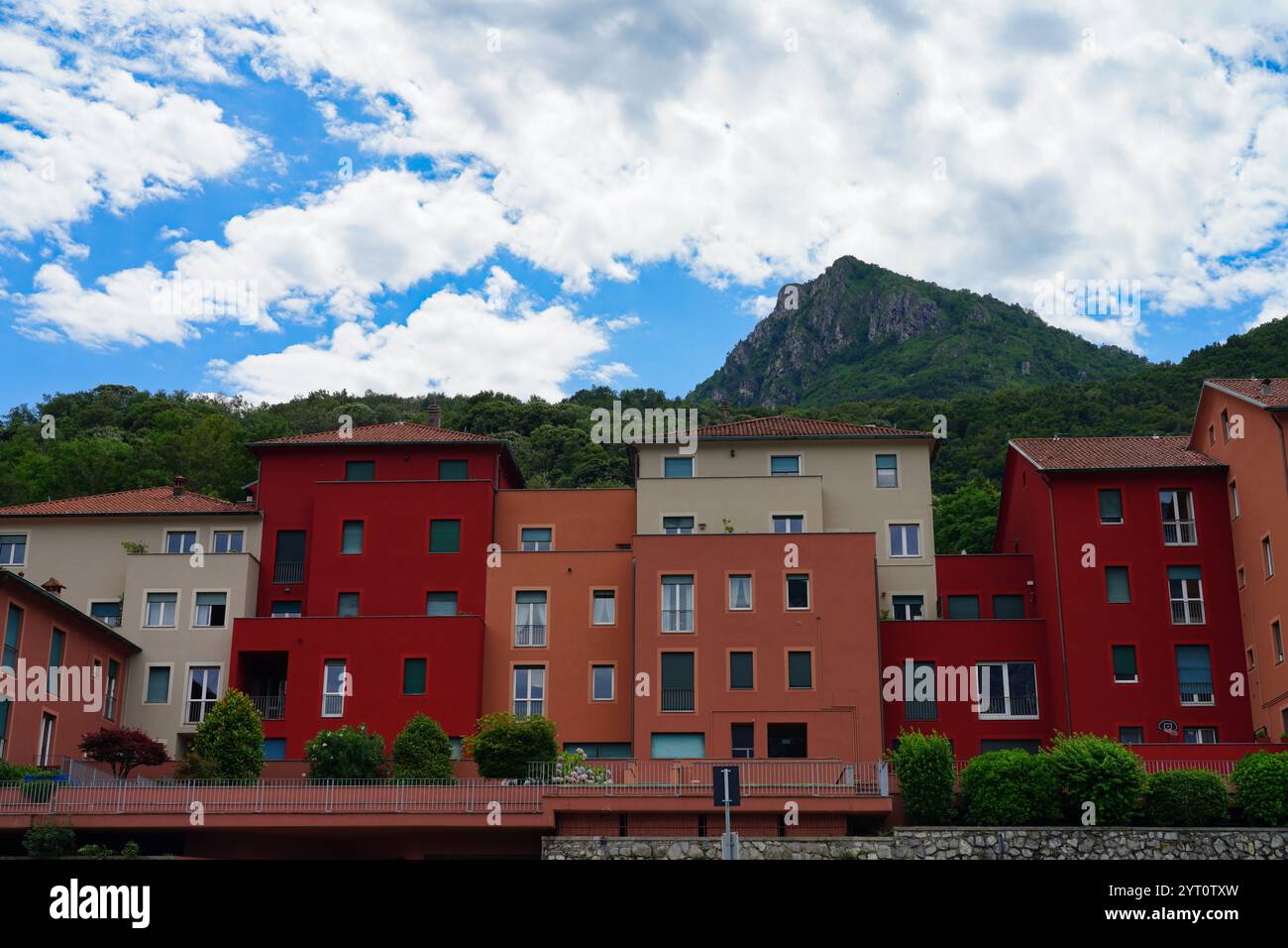 LECCO, ITALY –12 JULY 2024- Street view of Lecco, a town at the end of ...