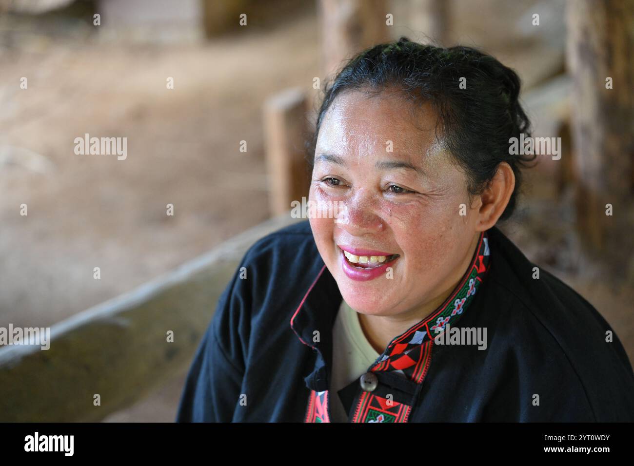 Laos rice making Stock Photo - Alamy