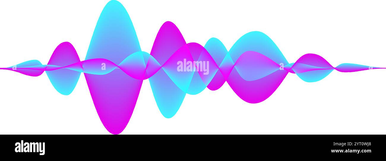 Colorful sound waves are vibrating and creating a dynamic visual representation of audio signal ...
