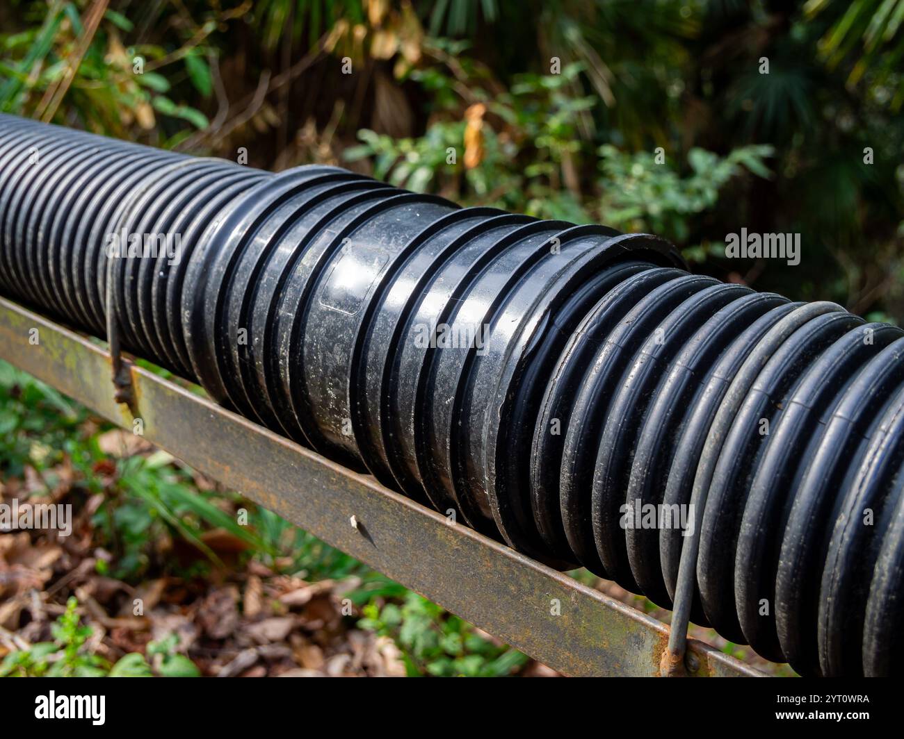Connecting sleeve on plastic cable channel Stock Photo - Alamy