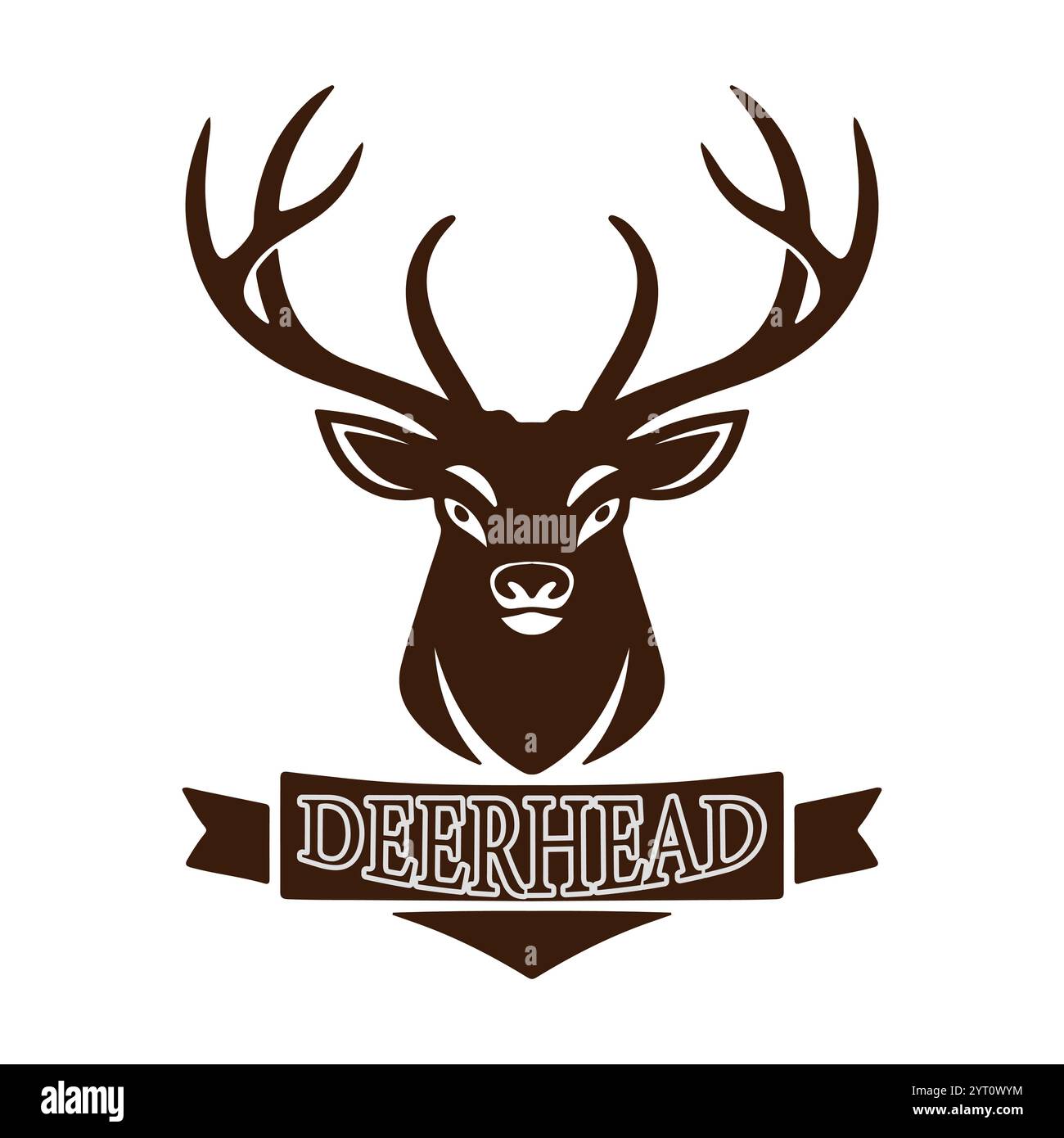 deer head emblem with antlers for hunting and wildlife logo design ...