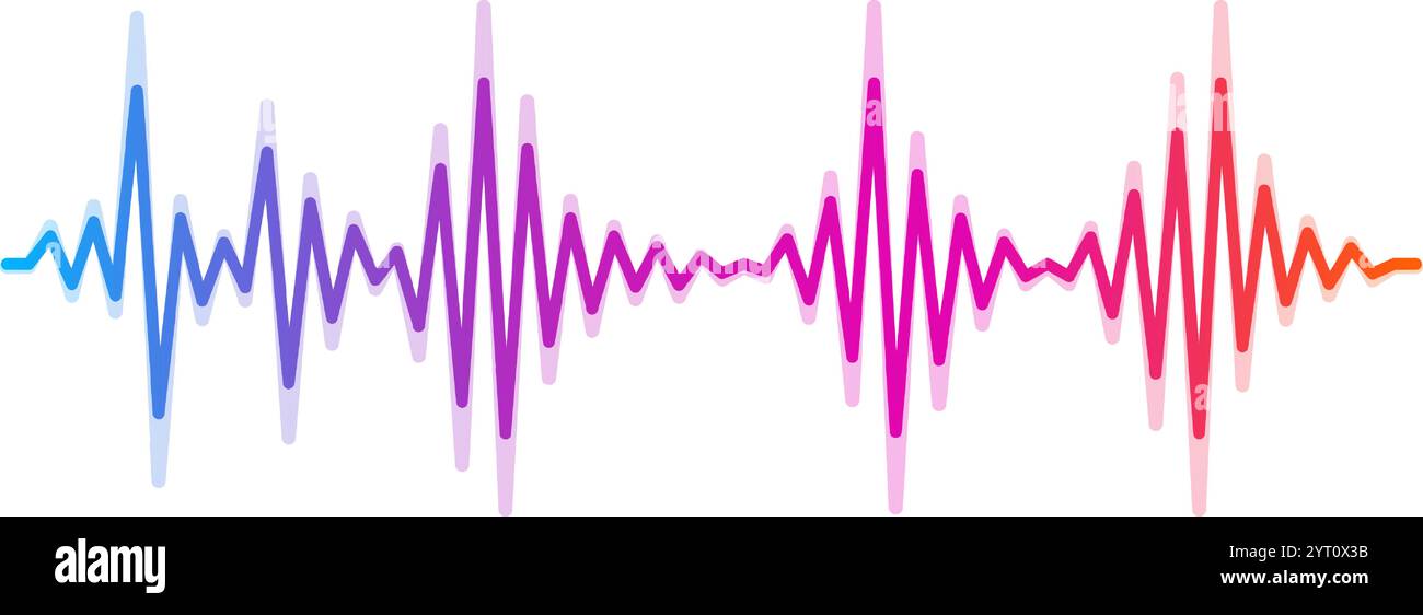 Colorful sound waves are visualizing audio signal, music waveforms, and ...