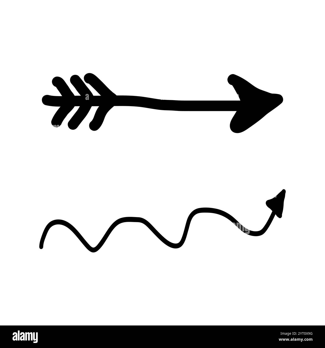 simple black arrow and wavy line for direction and design Stock Vector ...