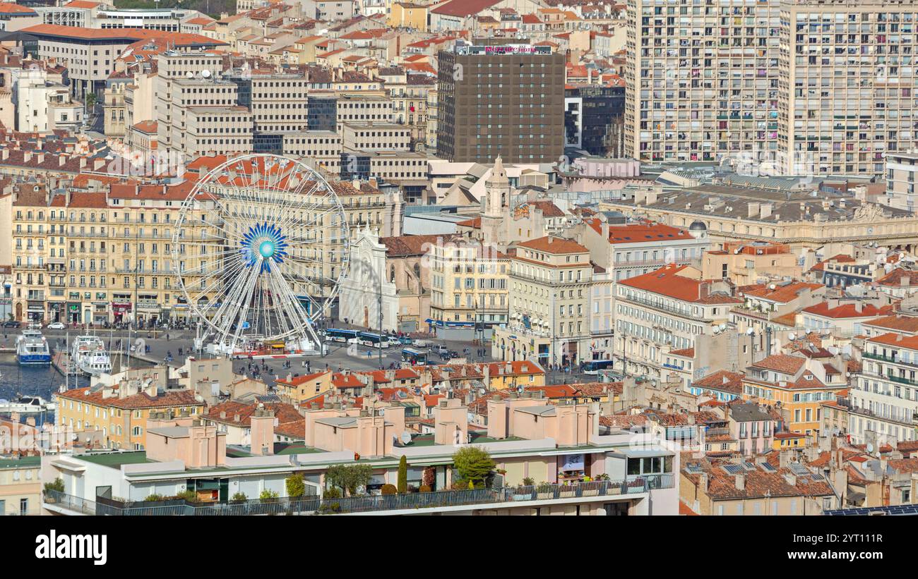 Aerial view turning ferris wheel hi-res stock photography and images ...