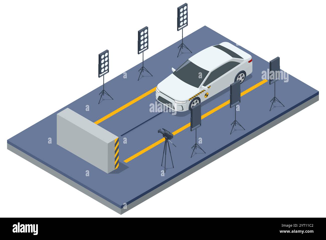 Isometric Crash Test Evaluates Vehicle Safety By Simulating Collisions