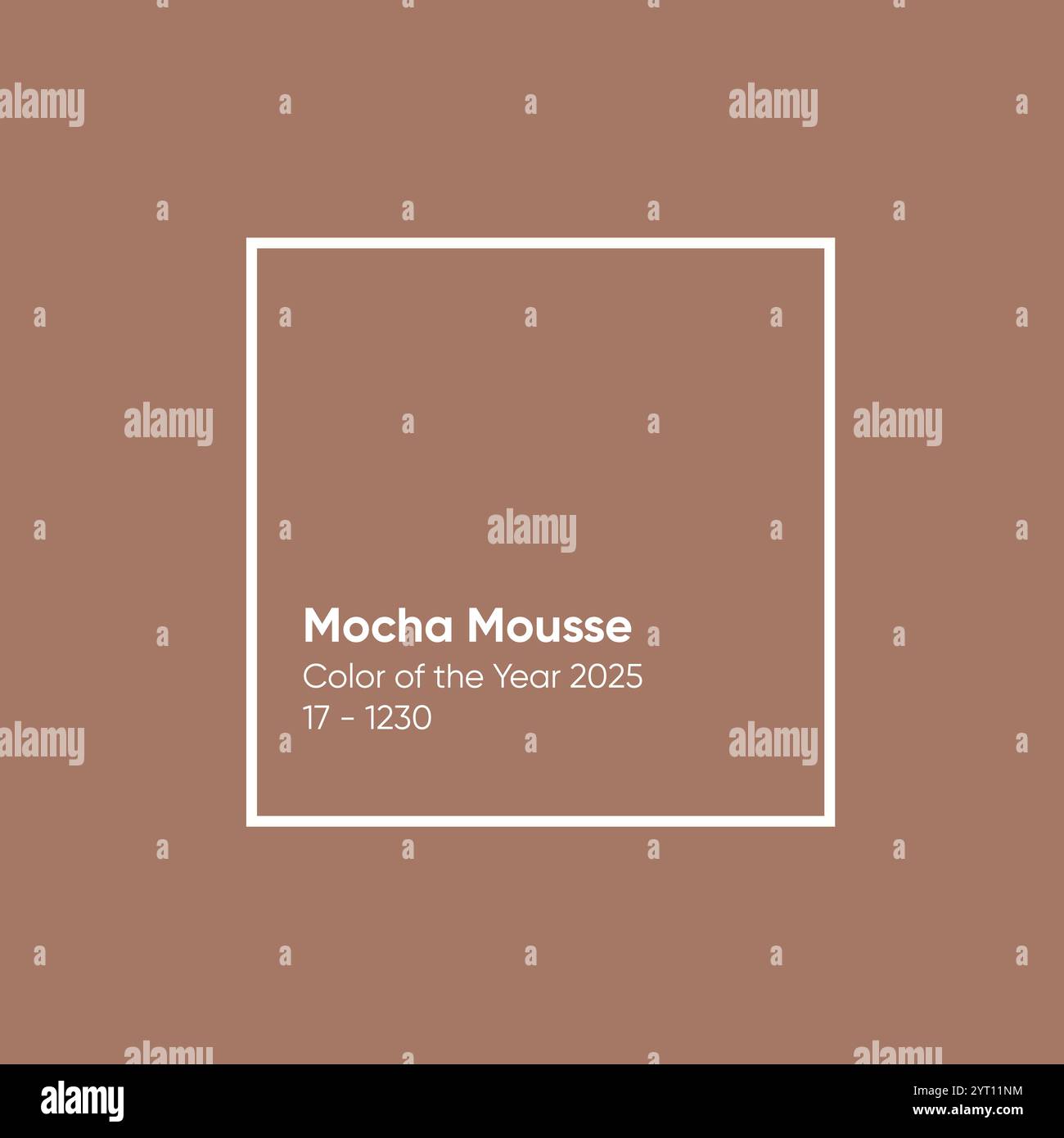 Mocha Mousse color 2025. Abstract background with square frame ...