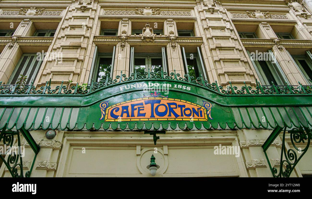 Art Decp frontage of Cafe Tortoni an elegant Parisian style cafe in ...