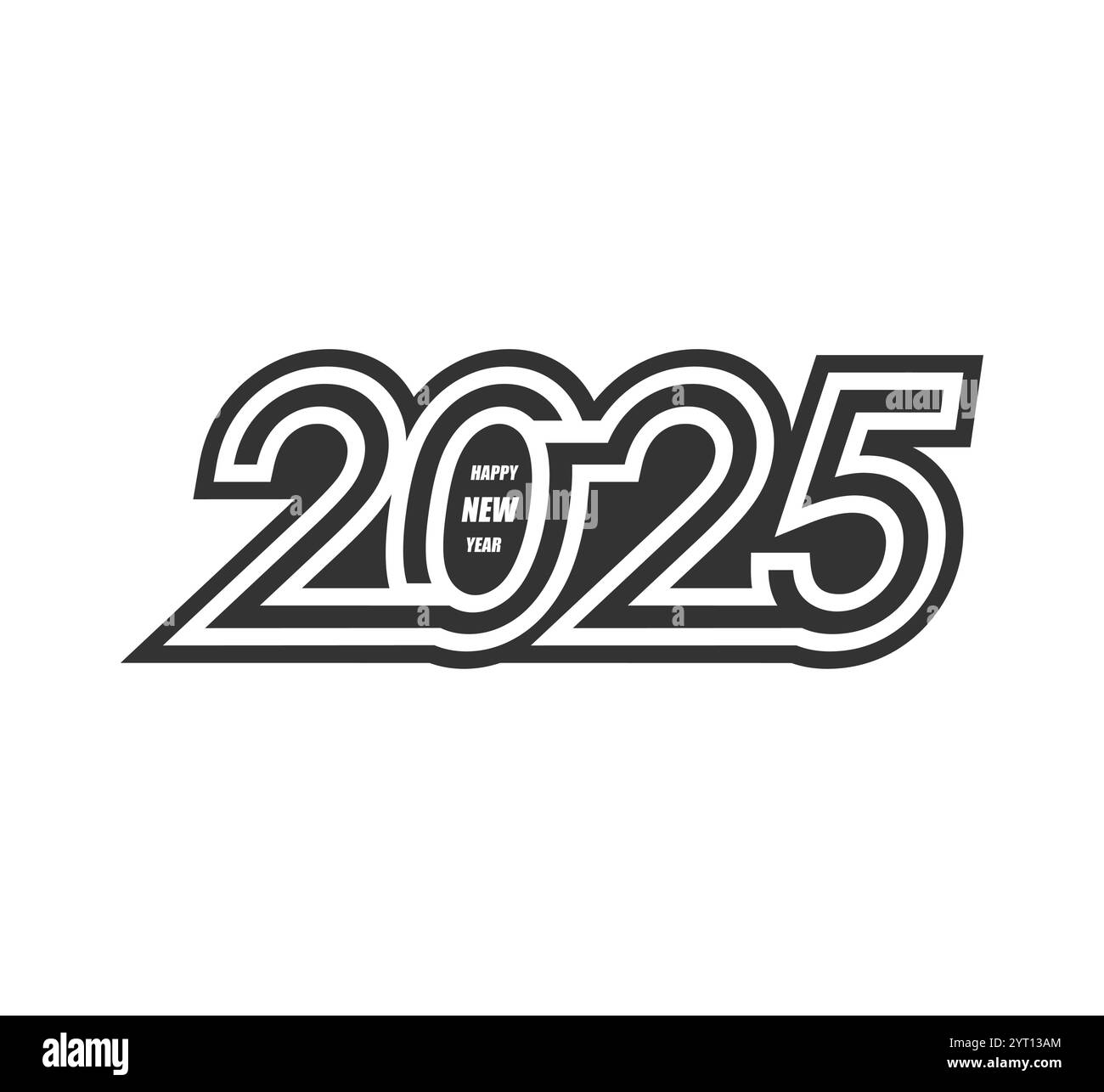 2025 New Year calendar number and greeting for winter holiday, vector ...