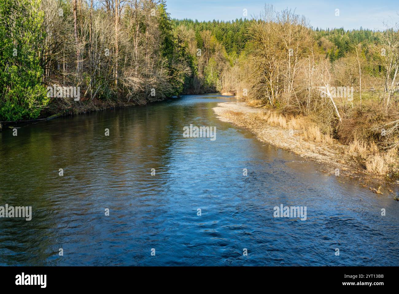 A view of the Green River at Flaming Geyser State Park in Washington ...