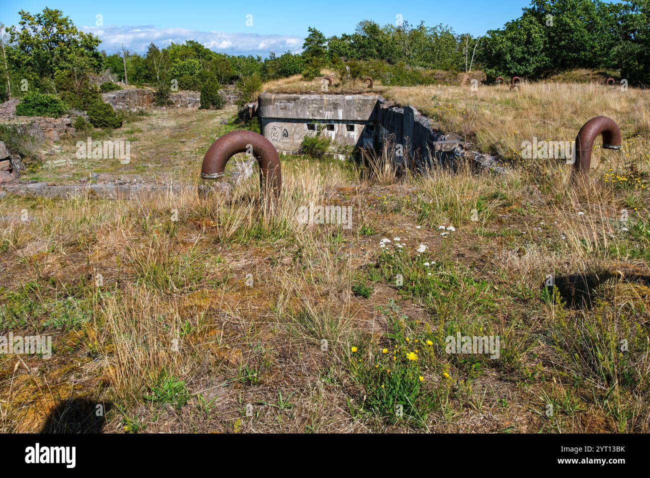 Ventilation pipes on Tjurkö Skans, a historic abandoned bunker and lost ...