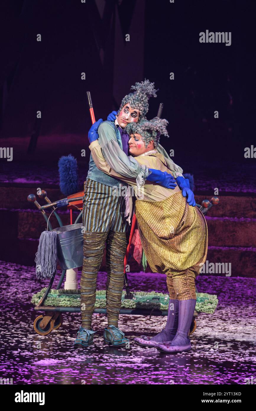 EDITORIAL USE ONLY) Artists perform during Alegría by Cirque Du Soleil ...