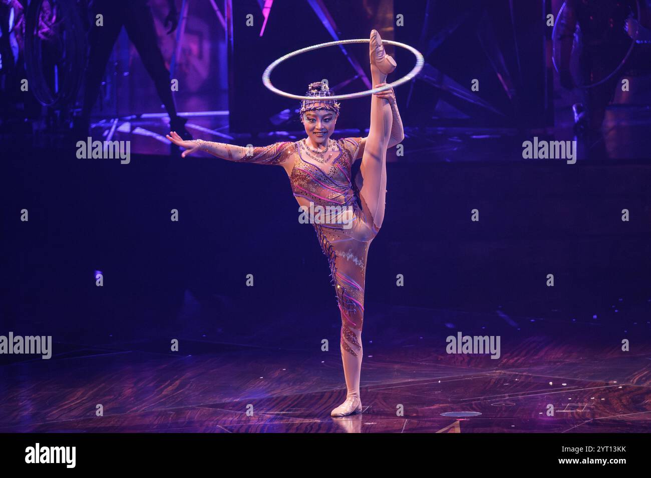 EDITORIAL USE ONLY) Artists perform during Alegría by Cirque Du Soleil ...