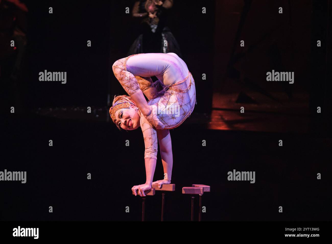 EDITORIAL USE ONLY) Artists perform during Alegría by Cirque Du Soleil ...